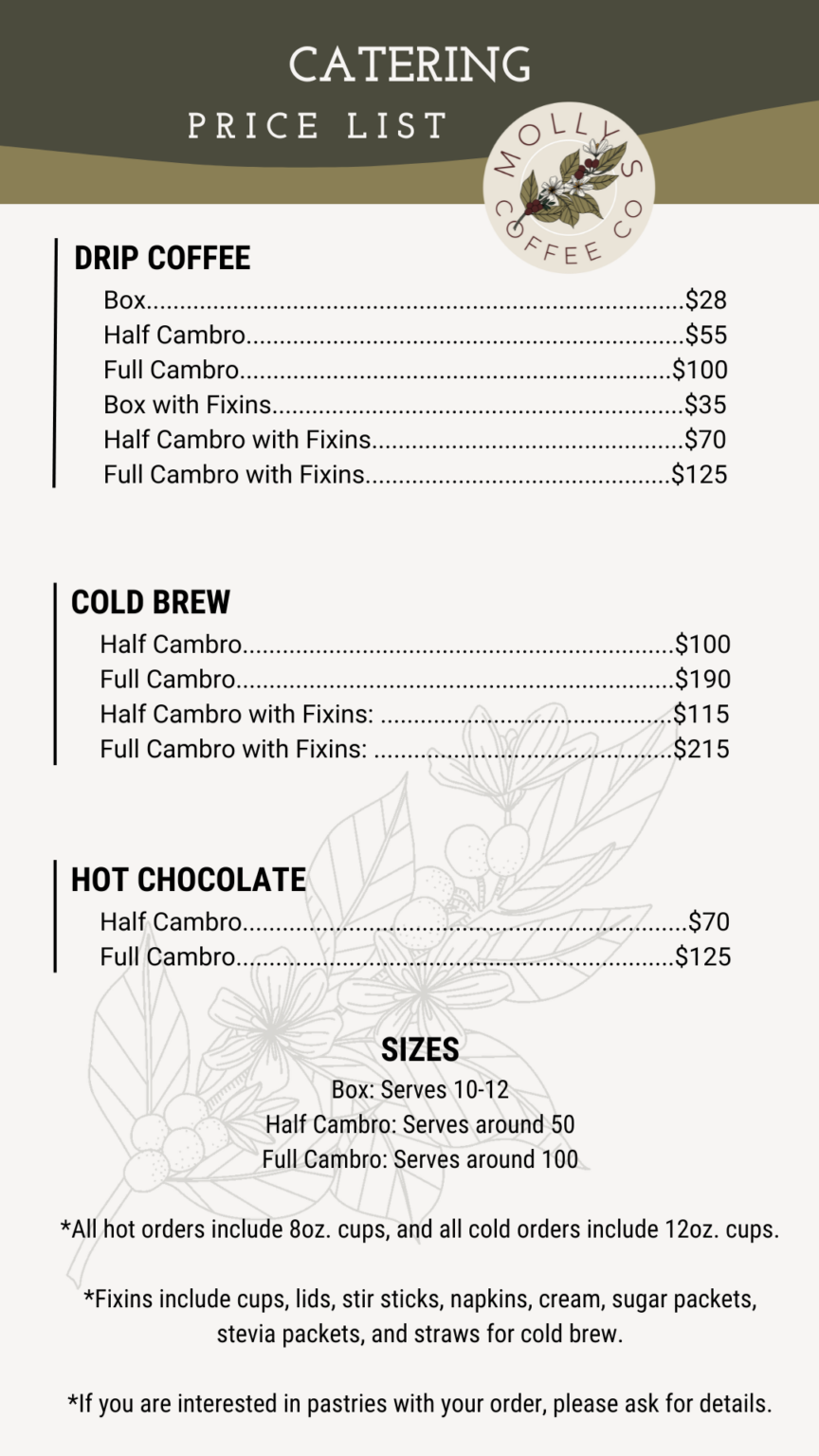 Catering – Molly's Coffee Company